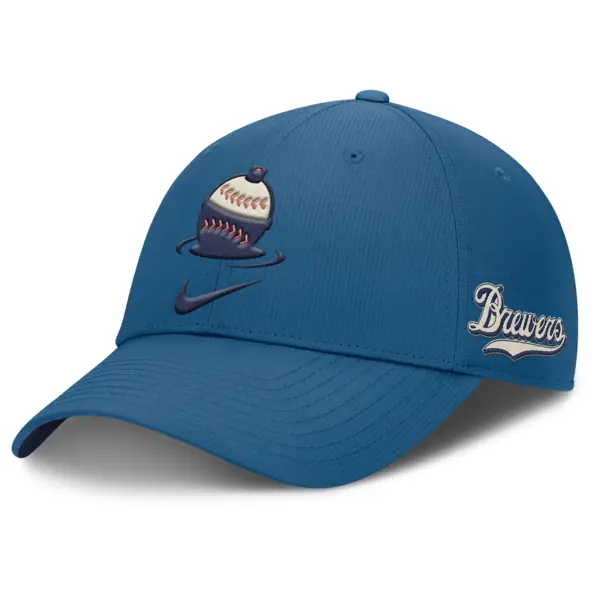 Nike Milwaukee Brewers City Connect Club Dri-fit Mlb Adjustable Cap - Blue