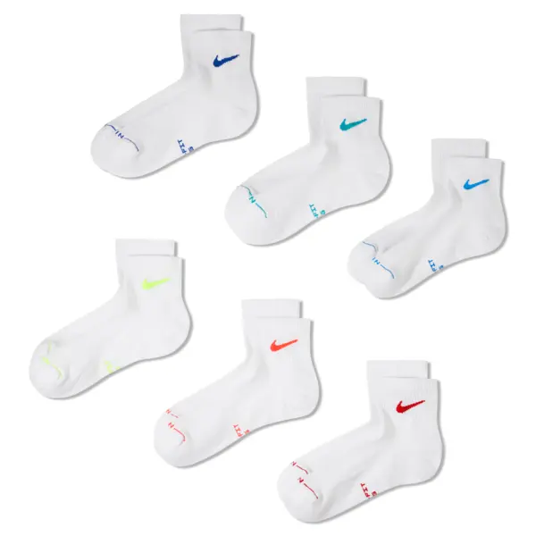 Nike Everyday Elevated Ankle Socks 6 Pairs - Multicolor