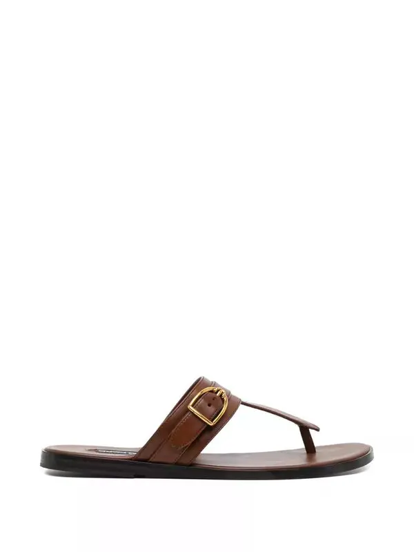 TOM FORD Buckle-detail Leather Sandals - Brown