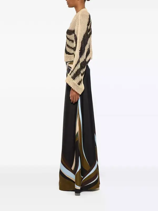 Emilio Pucci Fari Print Silk Twill Wide-leg Trousers - Black