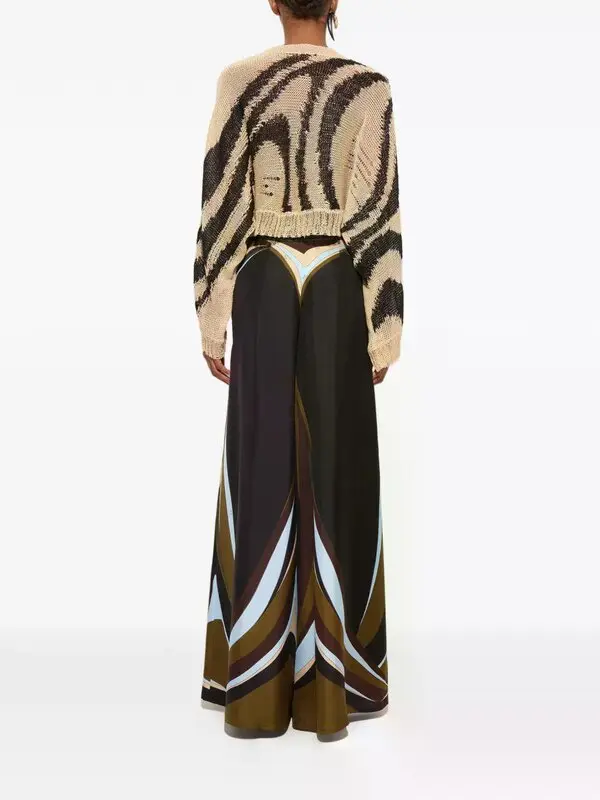 Emilio Pucci Fari Print Silk Twill Wide-leg Trousers - Black