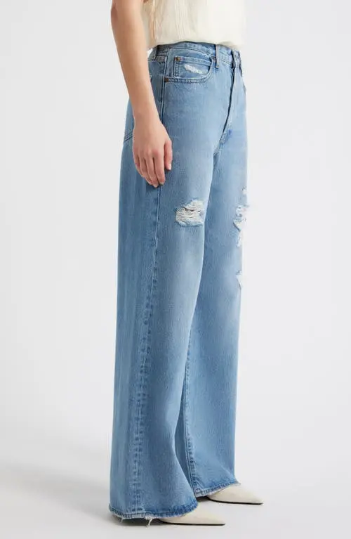 FRAME Loose Ripped Wide Leg Jeans - Sundrop