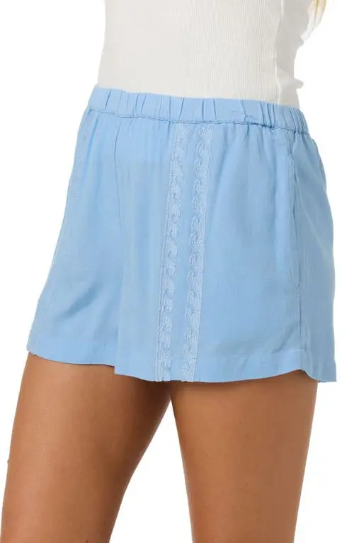 O'Neill Farren Linen Blend Shorts - Blue Glass