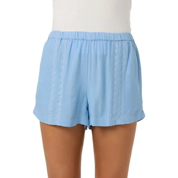 O'Neill Farren Linen Blend Shorts - Blue Glass