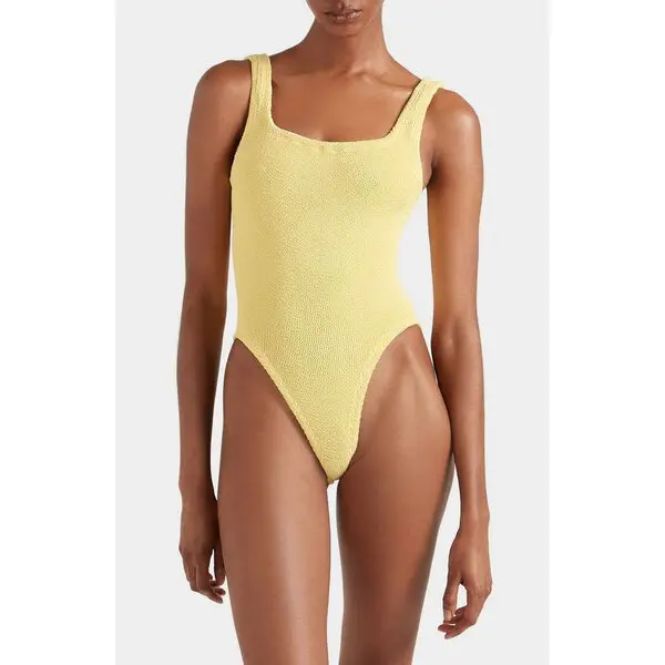 Hunza G Square Neck One-piece Swimsuit - Butter
