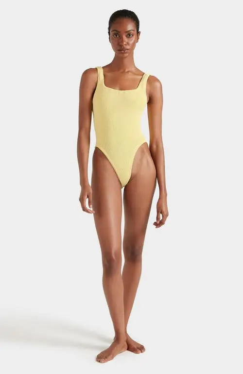 Hunza G Square Neck One-piece Swimsuit - Butter