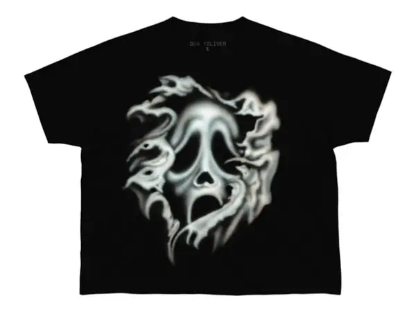 DON TOLIVER X Scream X Cj Airbrush Ghostface Tee Shirt - Black
