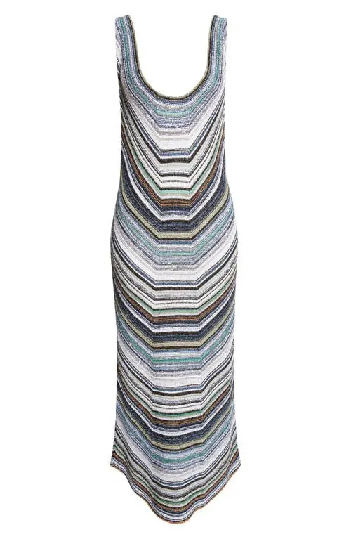 Missoni Metallic Chevron Stripe Sweater Dress - Smso4-multicolor Cold Tones
