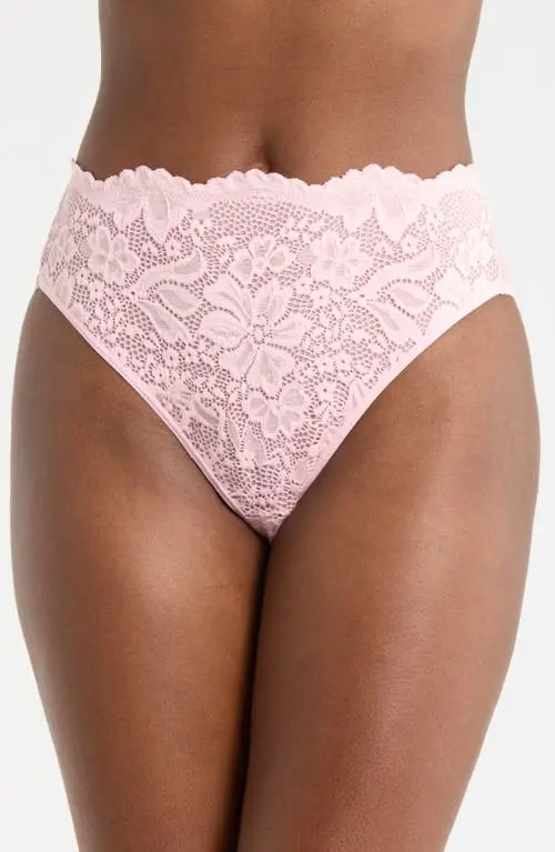 KILO BRAVA Lace And Mesh Bikini Bottom - Petal Pink