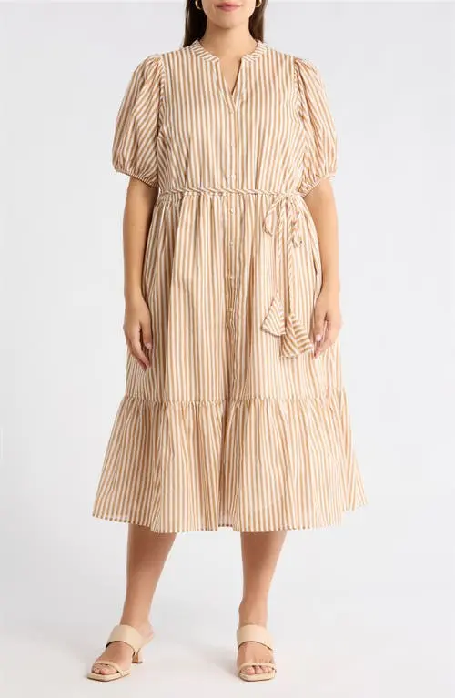 SUGARLIPS Cotton Button-up Midi Shirt Dress