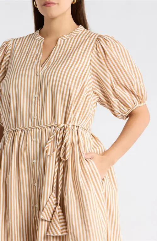 SUGARLIPS Cotton Button-up Midi Shirt Dress