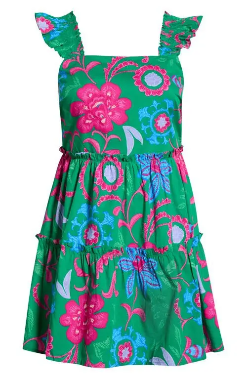 SUGARLIPS Floral Ruffle Tiered Cotton Mini Sundress - Cabina