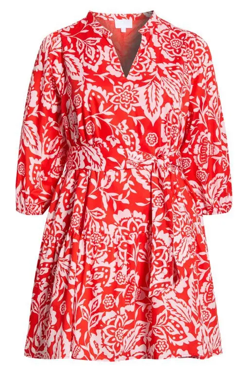 SUGARLIPS Floral Leola Cotton Mini Shift Dress