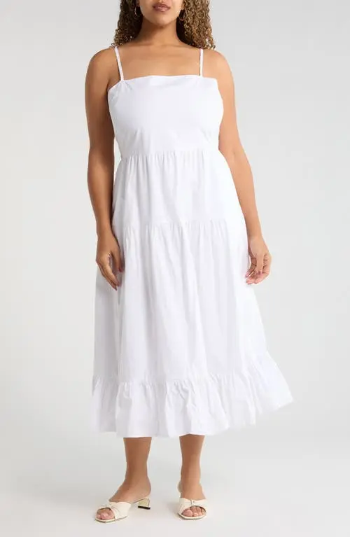 SUGARLIPS Brynley Cami Midi Sundress - White