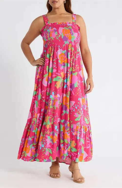 SUGARLIPS Himera Floral Kells Smocked Maxi Sundress