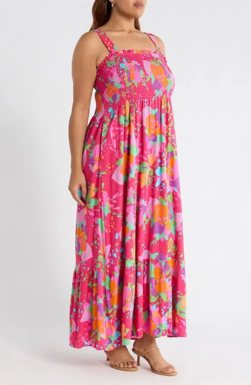 SUGARLIPS Himera Floral Kells Smocked Maxi Sundress