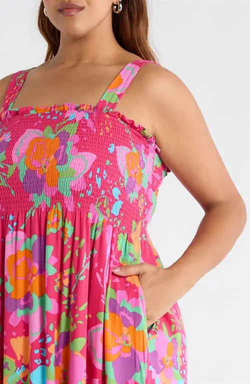 SUGARLIPS Himera Floral Kells Smocked Maxi Sundress
