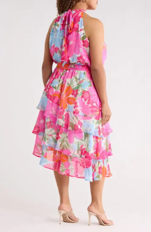 SUGARLIPS Calista Floral Ivone Ruffle Midi Dress