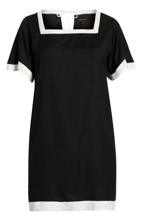 SUGARLIPS Gizelle Scallop Shift Minidress - Black