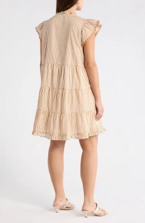 SUGARLIPS Striped Cotton Shift Mini Dress