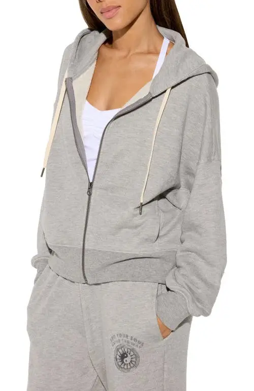 Spiritual Gangster Soul Guide Muse Zip Hoodie - Light Heather Grey