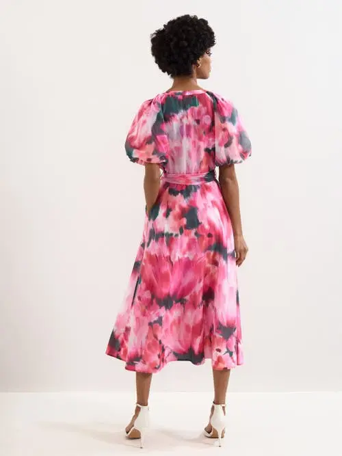 PHASE EIGHT Caterina Puff Sleeve V-neck Shirt Dress