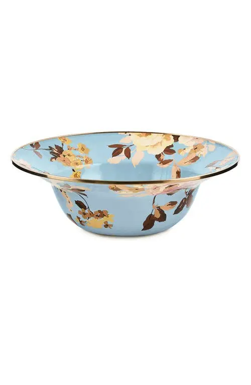MACKENZIE-CHILDS Wild Rose Slate Serving Bowl - Blue