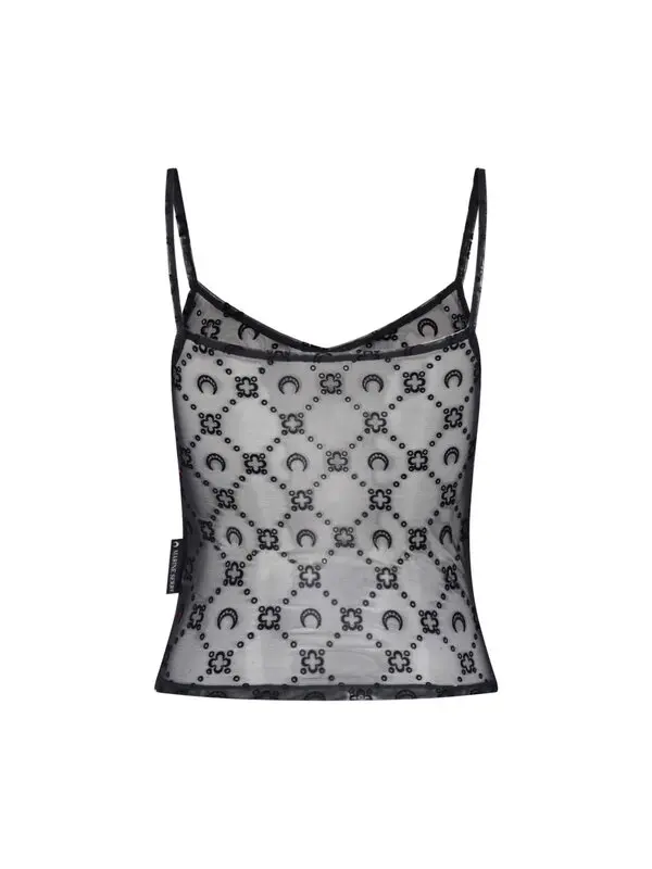 MARINE SERRE Monogram Flock Top - Black