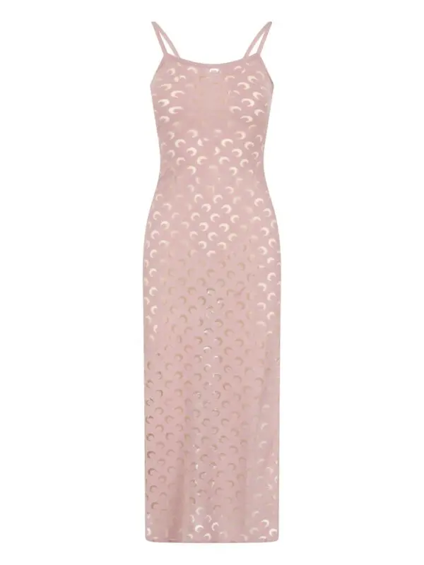 MARINE SERRE Monogram Maxi Dress - Pink