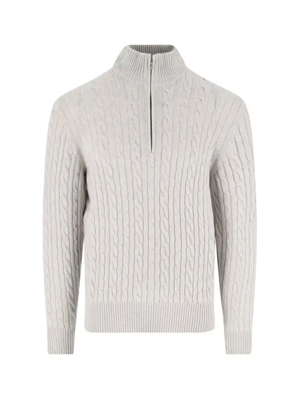 Loro Piana Cashmere Cable Knit Sweater - Gray