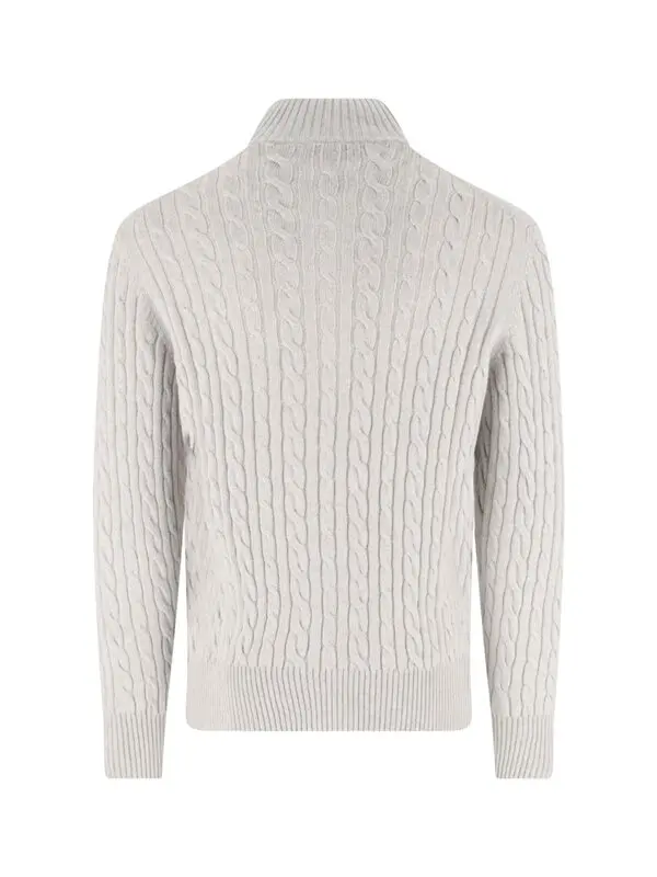 Loro Piana Cashmere Cable Knit Sweater - Gray