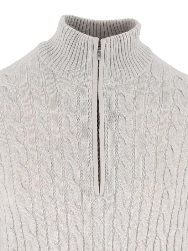 Loro Piana Cashmere Cable Knit Sweater - Gray