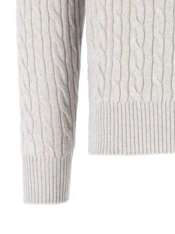 Loro Piana Cashmere Cable Knit Sweater - Gray