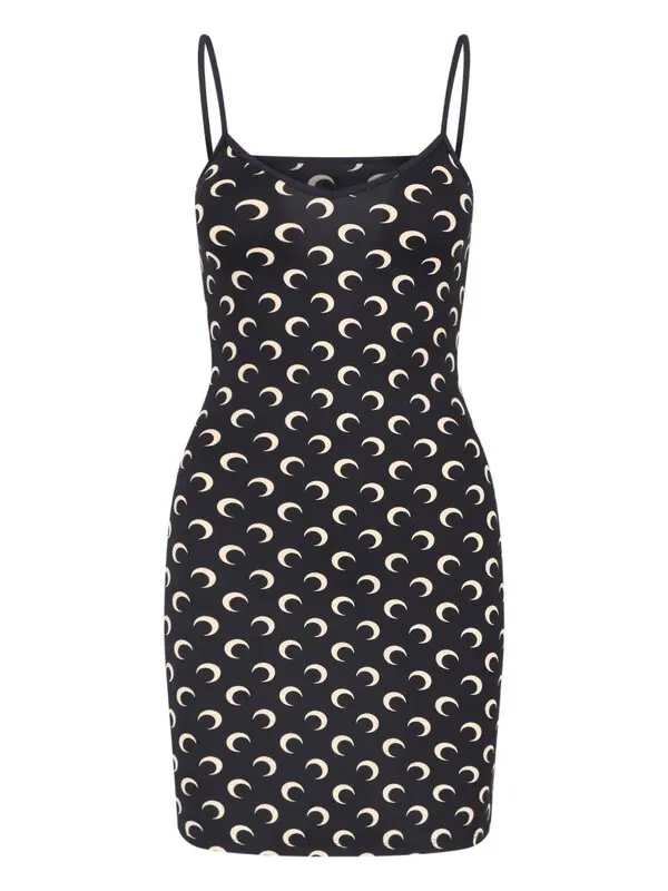 MARINE SERRE Mini Monogram Dress - Black