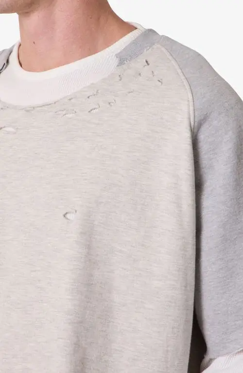Mnml Layered Look Distressed Sweatshirt