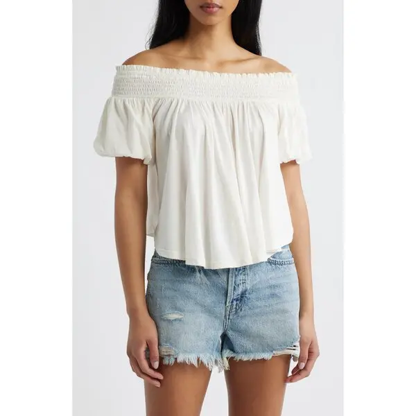 Free People Mabel Off-the-shoulder Top - Sugar Swizzle
