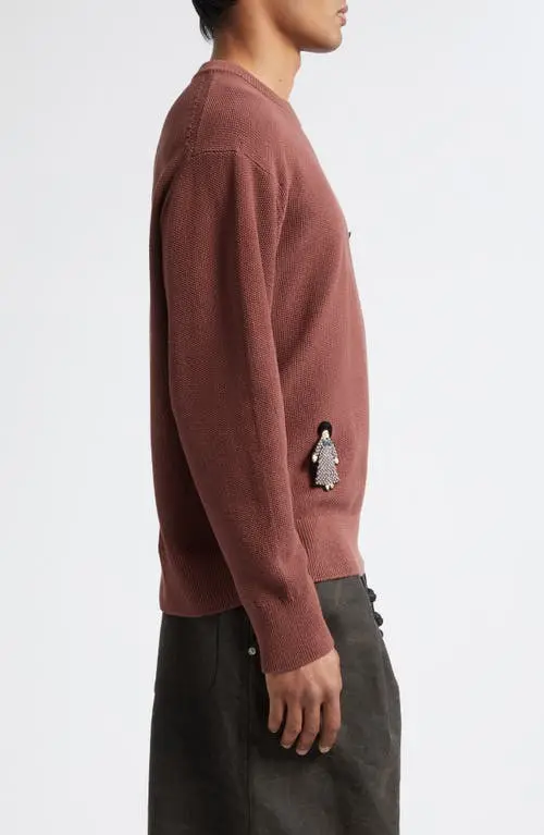 SONG FOR THE MUTE Seed Stitch Oversize Cotton Sweater