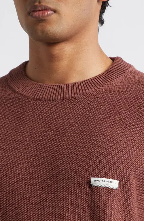 SONG FOR THE MUTE Seed Stitch Oversize Cotton Sweater