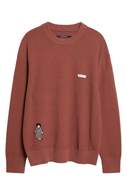 SONG FOR THE MUTE Seed Stitch Oversize Cotton Sweater