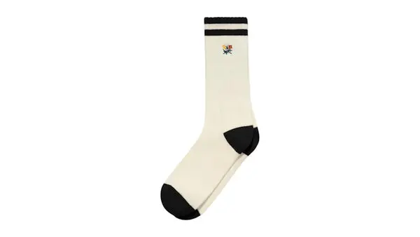 Aimé Leon Dore Striped Crest Sock - Cream/black
