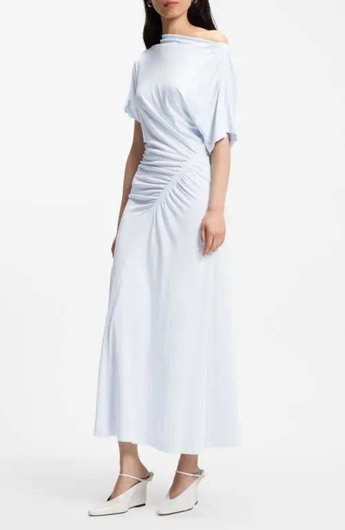 BOSS Ecaren Ruched Jersey Dress - Pale Lagoon