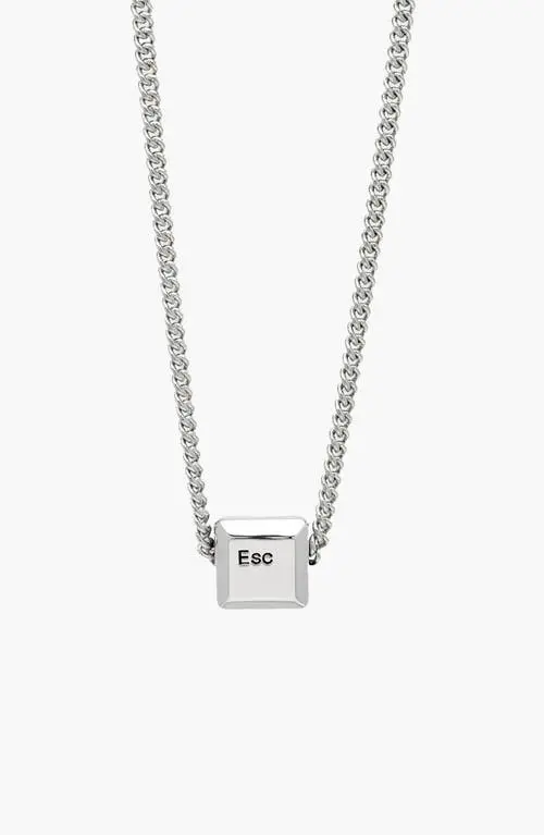 YOJ Plated Esc Pendant Necklace - Silver