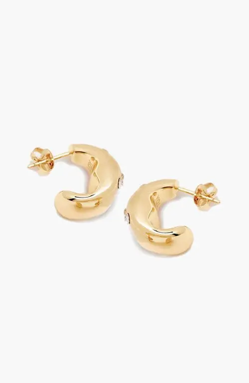 YOJ Remeni Crystal Hoop Earrings - Gold