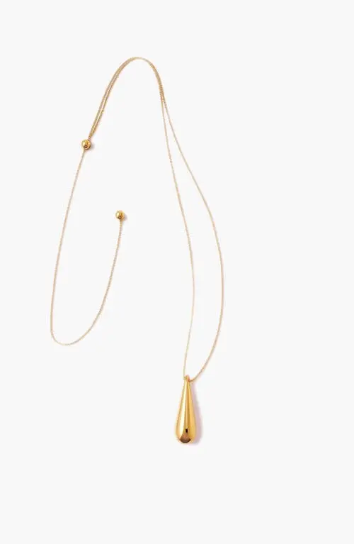 YOJ Eos Teardrop Necklace In Polished Or Plated - Gold