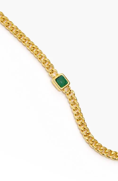 YOJ Malachite Stone Curb Chain Bracelet