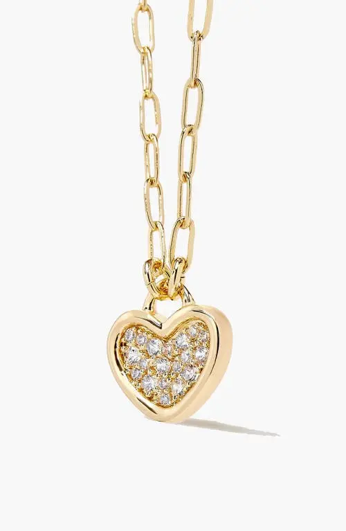 YOJ Link Heart Pave Short Necklace - Gold