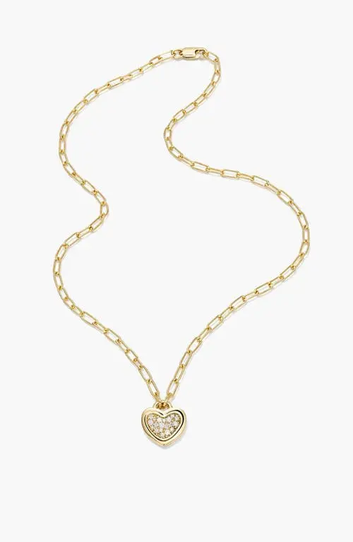 YOJ Link Heart Pave Short Necklace