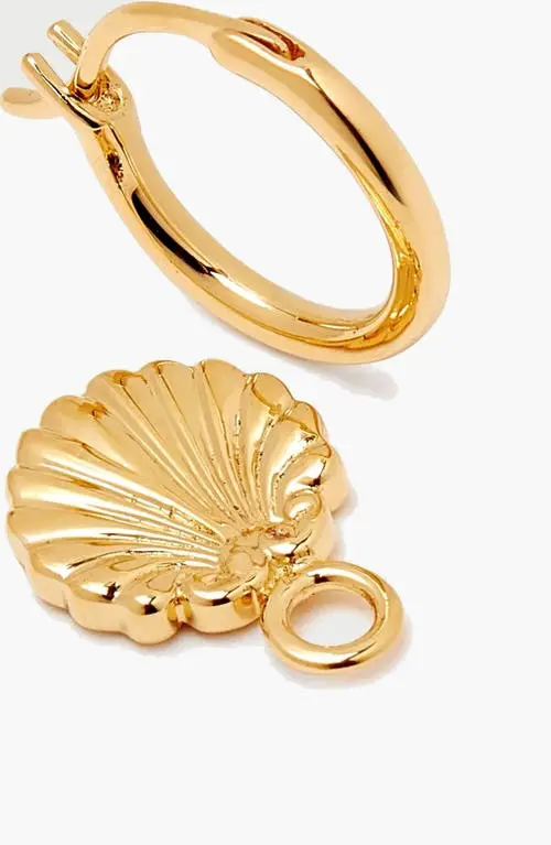 YOJ Concha Mini Charm Hoop Earrings