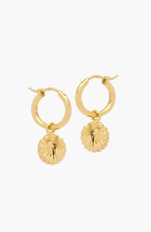 YOJ Concha Mini Charm Hoop Earrings
