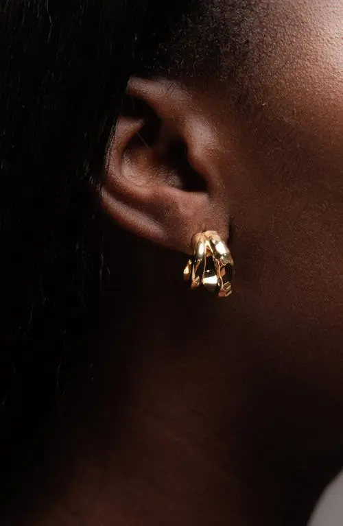 YOJ Double Claw Hammered Hoop Earrings